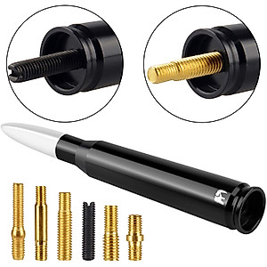 ONE250 50 Cal Caliber Bullet Style Antenna, Compatible with All Dodge RAM Trucks (RAM 1500, RAM 2500 or RAM 3500 1994-2024) - Designed for Optimized FM/AM Reception (White)