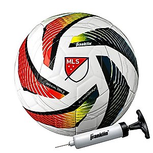 Franklin Sports MLS Tornado - Official Size 5 - Soft Cover - Weight Soccer Ball - Air Pump Included