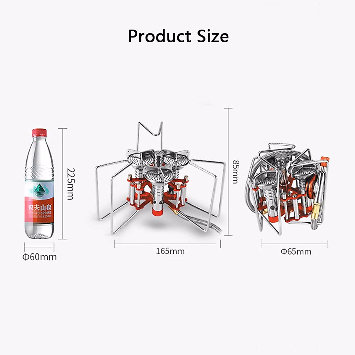 Bulin AirOka B6-A 5800W Portable High-Power Camping Stove Windproof Camping Gas Stove Foldable Mini Camp Propane Burner Three Lightweight burners in one for Outdoor Camping/Picnic/Hiking/Barbecue