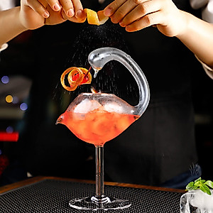 [Gift Set]-Swan Cocktail Glass 6 oz Creative Drinking Glasses Unique Wine Glasses Set of 2 Margarita Glass Martini Glasses Suitable for Cocktail, Wine, Martini, Tequila