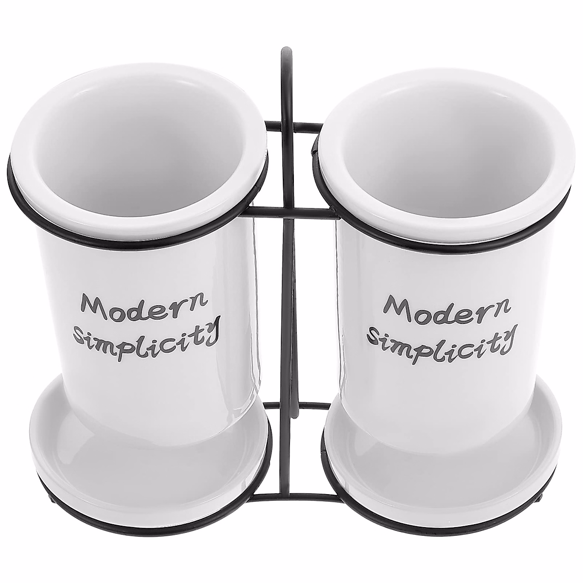 Angoily White Storage Box Ceramic Spoon Caddy Utensil Holder Japanese Countertop kitchen Utensils Organizer Chopstick Canister Cutlery Holder For Forks Knives Spoons Easy Chopsticks