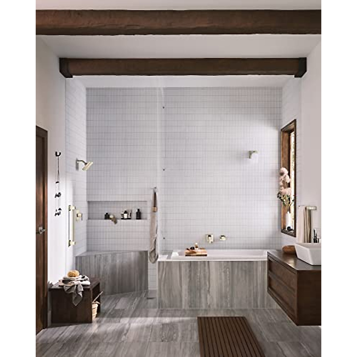 Moen YG8818BN 90 Degree 18-Inch Designer Grab Bar, Brushed Nickel