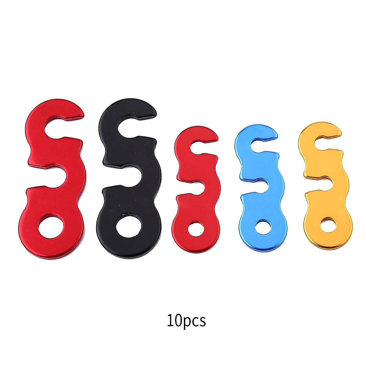 10Pcs Aluminum Guyline Cord Adjuster Tent Tensioners Wind Rope Buckle Camp Rope Adjuster for Tent Cam Hiking Backpacking Outdoor Activity (Blackl) Aluminum Cord Tensioner Aluminum Cord Tension