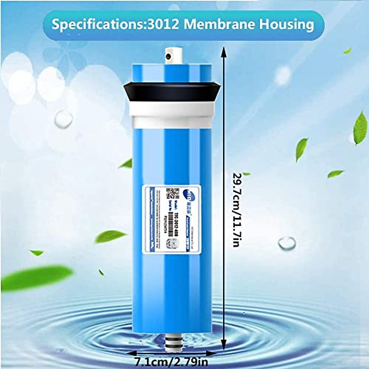 3-PC 3012-400 Gpd Replacement 0.0001 Micron Reverse Osmosis Membrane Filter Compatible Ro Fits Residential Water Filter Purifier