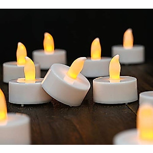 Tea Lights 150 Hours Pack of 12 Realistic Flickering Bulb Battery Operated led Tea Lights Candles for Wedding,Halloween,Christmas,Valentine's Day Electric Tea Lights in Warm Yellow