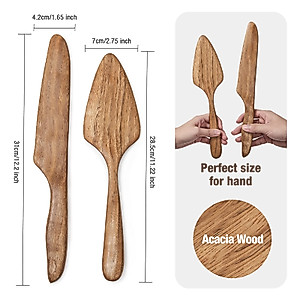 AW BRIDAL Wedding Cake Knife and Server Set, Wooden Cake Cutting Set for Wedding, Rustic Cake Cutter Pie Server Gift for Bridal Shower Anniversary Birthday