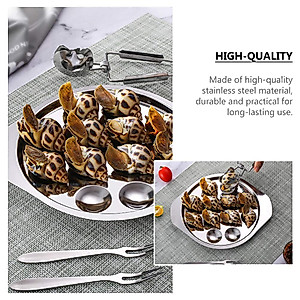 YARNOW 2pcs Stainless Steel Escargot Plates Dishes 12 Compartment Holes Escargot Baking Dishes for Snail BBQ Mushroom Silver