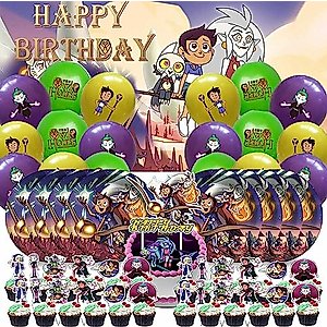 The Owl House Party Supplies Plates Decorations Birthday Cake Topper Banner Decor Backdrop Balloons