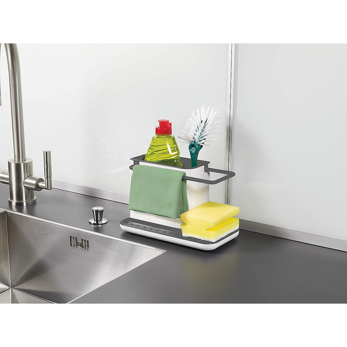 Joseph Joseph Caddy Sink Area Organiser, White/Grey, 13.5 x 20 x 11.5 cm