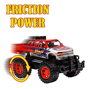 KidPlay Products Path Blazer Friction Power Monster Truck Speed Boat Hauler with Trailer