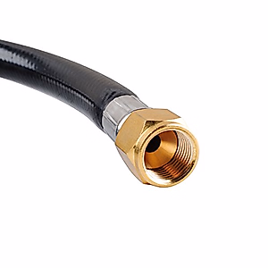 Wadoy RV Propane Hose Connector Assembly 3 Foot - 3/8" Female Flare x 3/8" Female Flare Quick Connect Hose 59913