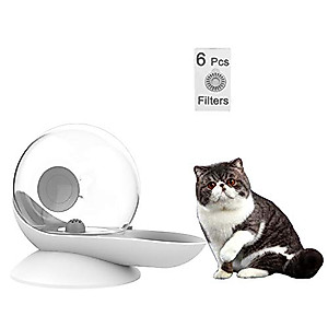 2.8/99oz Snail-Shaped cat Dog Automatic Water Feeder, cat Dog Water Dispenser, Pet Water Fountain, 7 Replacement Filters, Large Capacity self-Waterer for Cat Dog Small Animals, BPA Free (Grey)