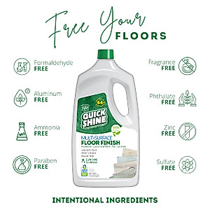 Quick Shine Multi Surface Floor Finish 64oz | Cleaner & Polish to use on Hardwood, Laminate, Luxury Vinyl Plank LVT, Tile & Stone | Safer Choice w/Clean Shine Technology | Protect-Refresh
