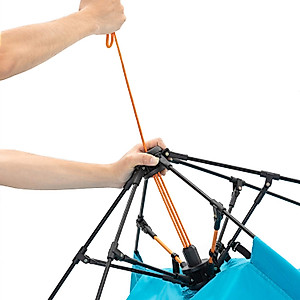 Easthills Outdoors Instant Shader Enhanced Deluxe XL Beach Tent Easy Set Up 4-6 Person Popup Sun Shelter 99" Wide for Family UPF 50+ Double Silver Coating with Extended Zippered Floor Pacific Blue