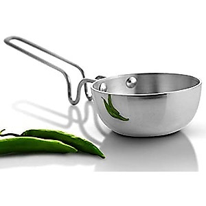 KSJONE Aluminium Scratch Resistant Coating - Mini Tadka Pan for Eggs, Spices, Melting Butter - and more Tadka Pan,Large Tadka Pan for saag, dal, kadhi, dhokla