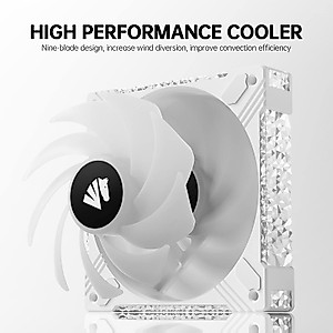 Asiahorse FS-S001 120mm RGB Fan, Full Frame Acrylic ARGB White Computer Case Fans 5V Motherboard Sync Argb Fans with Analog PWM Controller, 20+8 Addressable LEDs Hydraulic Bearing PC Fans (5 Pack)