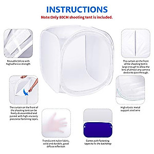 Neewer® 24x24 inch/60x60 cm Photo Studio Shooting Tent Light Cube Diffusion Soft Box Kit with 4 Colors Backdrops (Red Dark Blue Black White) for Photography