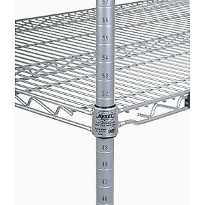 Nexel 18" x 36" x 63" , 4 Tier, NSF Listed Adjustable Wire Shelving, Unit Commercial Storage Rack, Silver Epoxy, Leveling feet