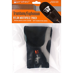 Protec Trombone / Euphonium Mouthpiece Padded Nylon Pouch with Secure Hook and Loop Closure, Model A204