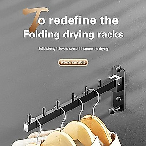 Haokaini 2pcs Laundry Hangers Wall Mounted Clothes Hanger Rack Foldable Stainless Steel Heavy Duty Clothing Drying Rack for Laundry Room Bathroom Balcony Utility Room