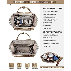 LOVEVOOK Laptop Backpack for Women,15.6 Inch Work Travel Backpack with Charging Port, Teacher Nurse Bag With Organizer Pouch Fashion Daypack Computer Backpack for Business College