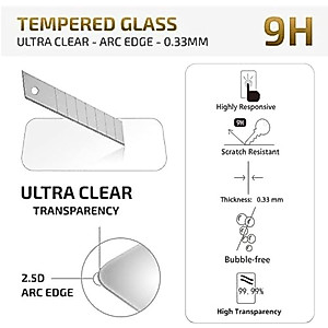 NEW'C 3 Pack Designed for Xiaomi Redmi 9A, Xiaomi Redmi 9C Screen Protector Tempered Glass, Case Friendly Anti Scratch Bubble Free Ultra Resistant