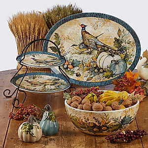 Certified International Harvest Gatherings Round Platter, 13" Diameter, Multicolor