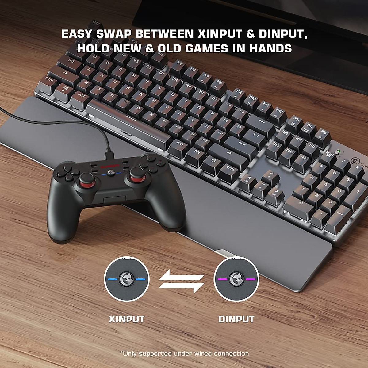 GameSir T3s Wireless Gaming Controller for Windows PC, Android TV Box, iOS & Android, Dual-Vibration Bluetooth Gamepad for Nintendo Switch