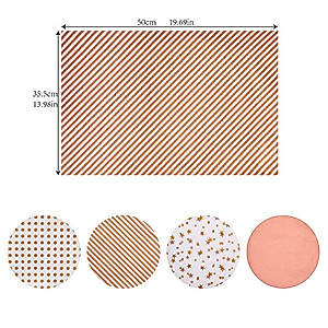 Larcenciel Tissue Paper, 120 Sheets Rose Gold Tissue Paper Bulk, Gift Wrapping Paper for Gift Bags, Flower, Valentines, Christmas, Wedding, Birthday Party, Holiday Decor, DIY Crafts (19.7 x 13.8 Inch)