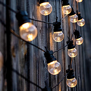 Efavormart 26FT String LED Lights with 25 Clear Bulbs 8 Mode Dimmable Warm White Waterproof Outdoor/Indoor Patio - Remote Included