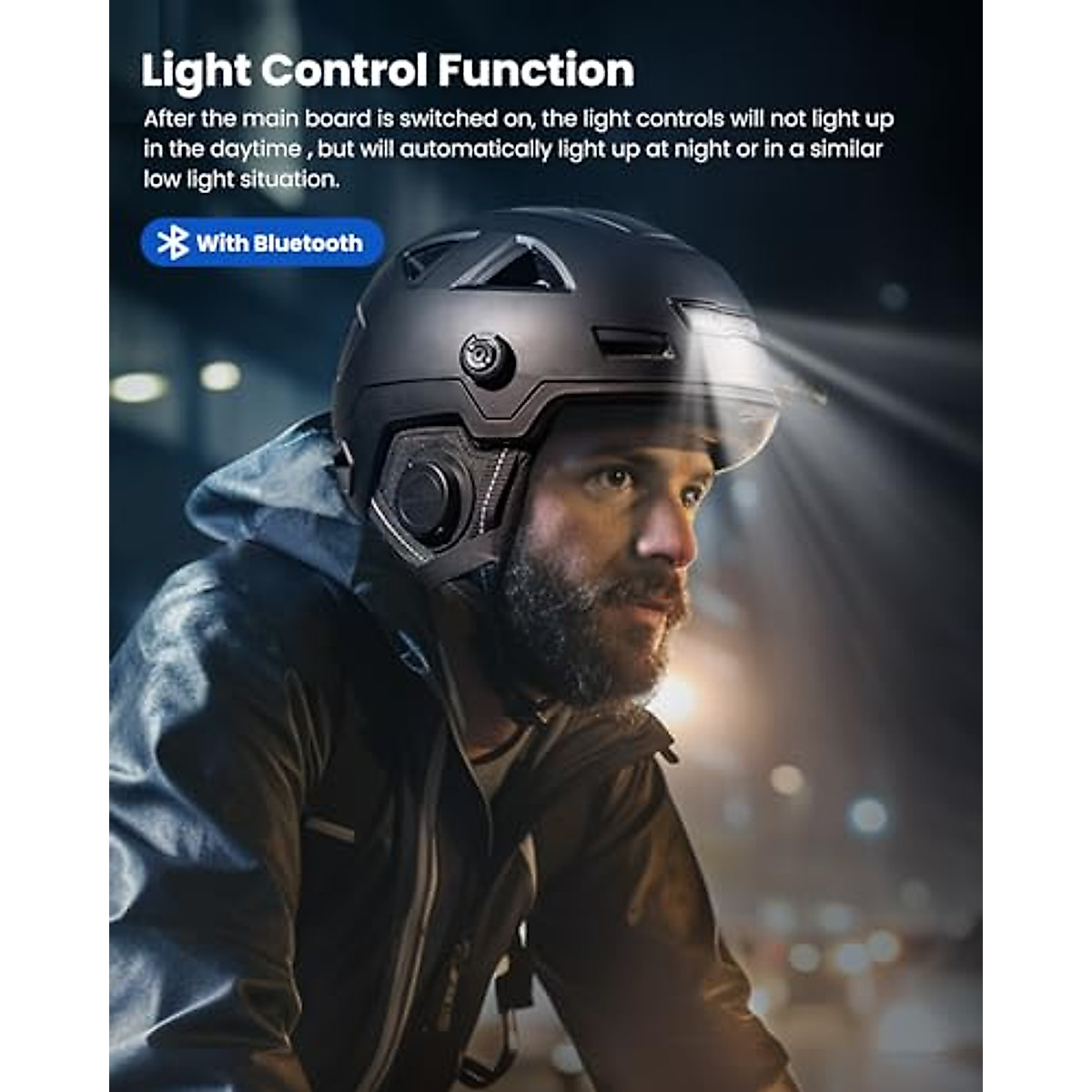 ILM Bluetooth Smart Bike Helmet Brake Warning LED Light Control NTA8776 CE CPSC Triple Certification Adult Bicycle Casco Men Women Matte Black Large X-Large