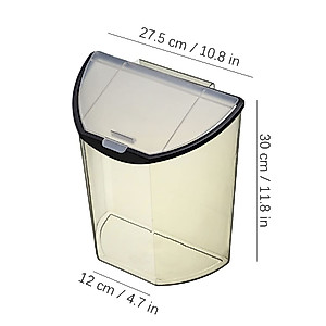 Finoti Trash can Wall-Mounted Plastic Garbage can Desktop Waste Bin Storage Box Wastebasket with lid Simple Kitchen Bathroom (Size : Clear)