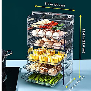 Baotkere Kitchen Multi-Function Fruit and Vegetable Preparation Plate, Side Dish Stacking Storage, Punch-Free Household Hot Pot Dish, Multi-Layer Sorting Tray, Kitchen Sundries Rack
