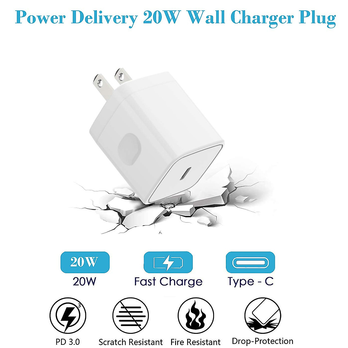 [MFi Certified] iPhone Charger Fast Charging,20W USB C Wall Charger Adapter with 6.6FT USB C to Lightning Cable for iPhone 14 Pro/14 Plus/13/12 Mini/12 Pro Max/11/X/XR/XS/8, iPad, AirPods Pro