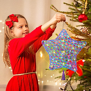 3D String Art Kit for Kids - Upgraded Makes a Light-Up Star Lantern with Multi-Colored Lights - Crafts for Girls and Boys - Kids Gifts - DIY Arts & Craft Kits for 8, 9, 10, 11, 12 Year Old Girl