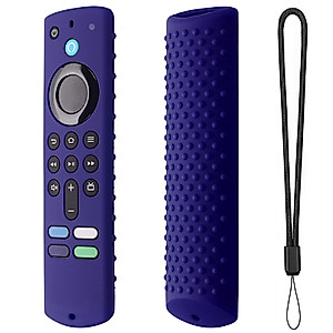 Silicone Remote Cover for Fire TV Stick 4K (2nd Gen) 2023, Fire TV Stick (3rd Gen) 2021,Fire TV Stick 4k&4K Max (2021 Release) Silicone Protective Case with Lanyard(Midnight Blue)