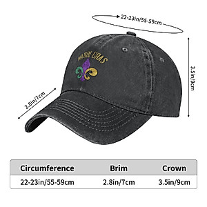 Cotton Baseball Cap Mardi-Gras-Fleur-De-Lis-Glitter Dad Hat Adjustable Polo Trucker Unisex Style Headwear Black