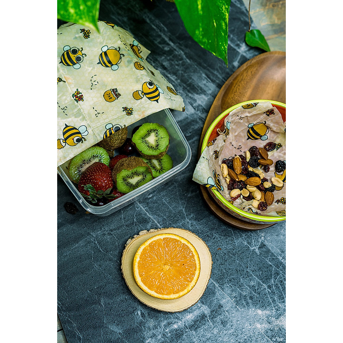 Reusable Beeswax Food Wraps Assorted 6 Pack by Eco Hive, Eco Friendly Food Wraps, Biodegradable, Sustainable Plastic Free Food Storage- Save the Planet Say Goodbye to Plastic