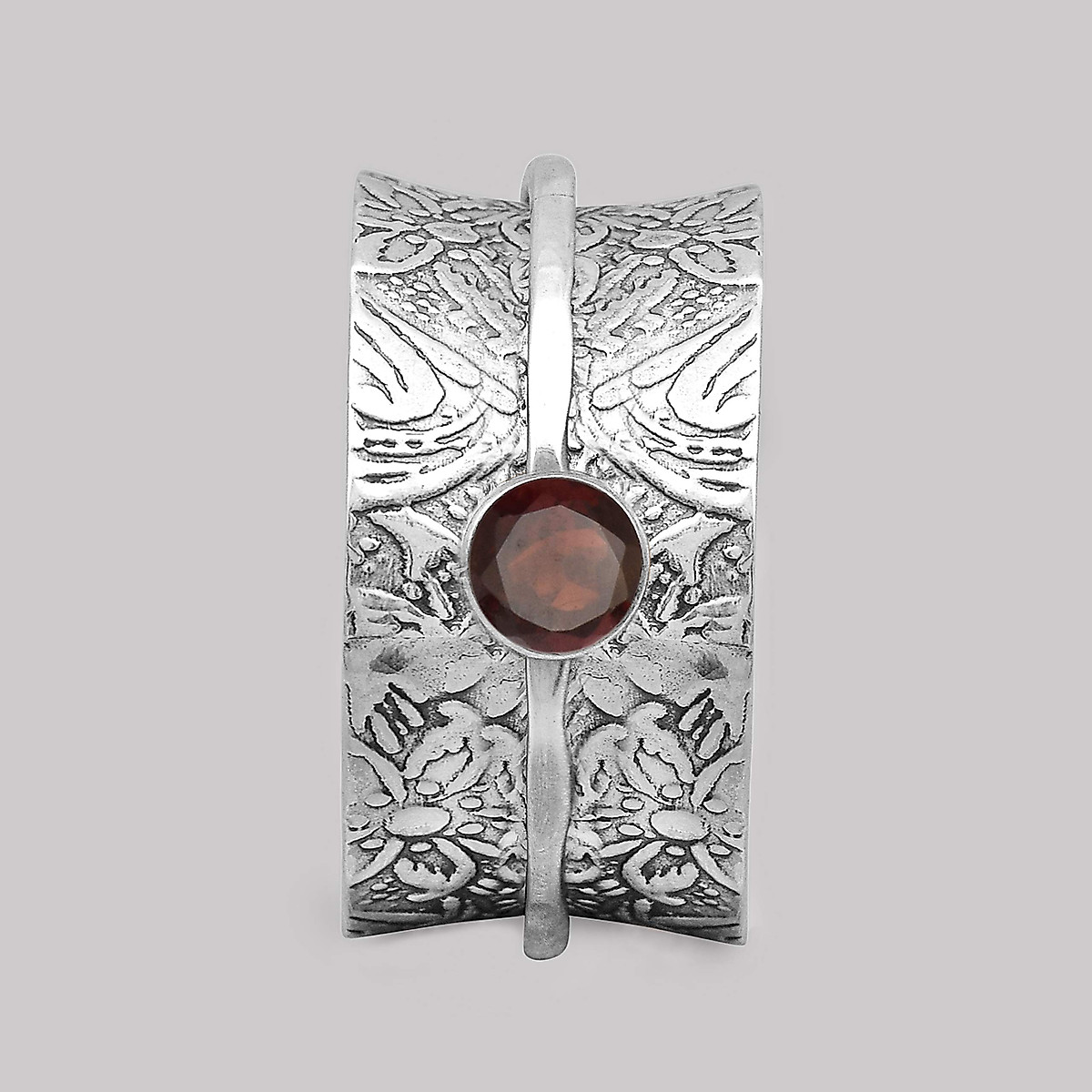 Spinner Ring !! Garnet Gemstone Single spinning Band Ring, Anxiety Ring, Meditation Ring, Worry Band 925 Sterling Silver Band (8)