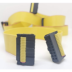 Pc Accessories - Connectors Pro 5-Pack 8" FC F/F IDC 16P Yellow Flat Ribbon Cable, 8 Inches 20cm Length with 2.54mm 16 Pins Female to Female Connector