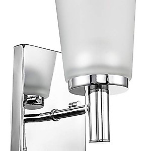 Globe Electric 51520 Alyssa 1-Light Wall Sconce, Chrome, Frosted Glass Shade