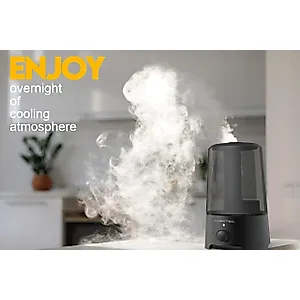 Cool Mist Humidifier, Magictec 2.5L Bedroom Essential Humidifier Diffuser, Baby Humidifier with Adjustable Mist Output, Auto Shut Off, Super Quiet 360° Nozzle- Lasts Up to 24 Hours BLACK
