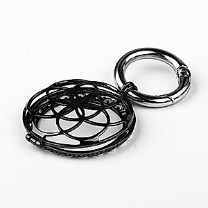 VIIVY VIYIV Metal Case Compatible with Apple AirTag for Women Girls, Hollow-Out Protective Cover Keychain Holder for Air Tag Finder - Black