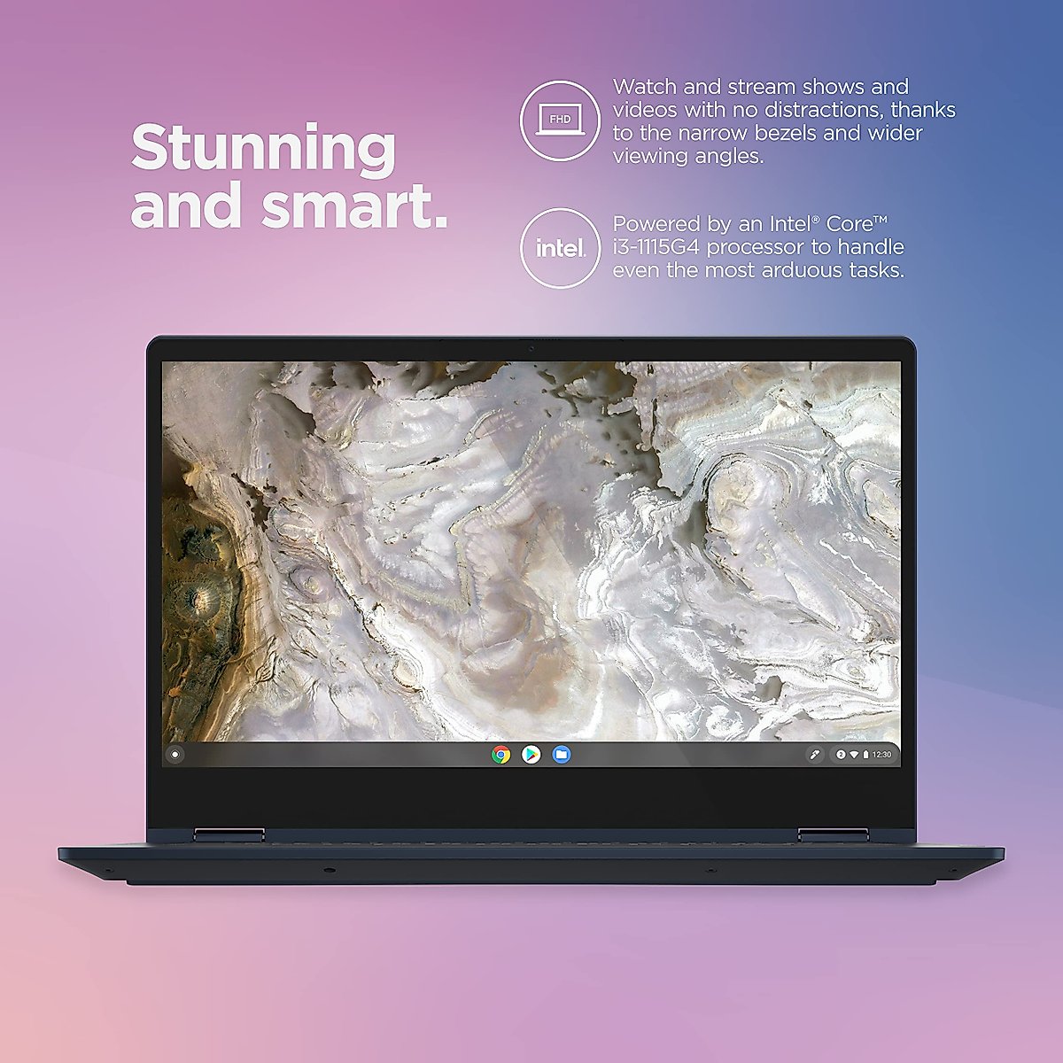 Lenovo - 2022 - IdeaPad Flex 5i - 2-in-1 Chromebook Laptop Computer - Intel Core i3-1115G4-13.3"" FHD Touch Display - 8GB Memory - 256GB Storage - Chrome OS (Renewed), Black