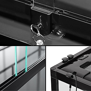 REPTI ZOO 135 Gallon Reptile Glass Terrarium, 48" x 18" x 36" Vertical Tempered Glass Rainforest Reptile Terrarium, 2 in 1 Use Knock-Down Paludarium Tank