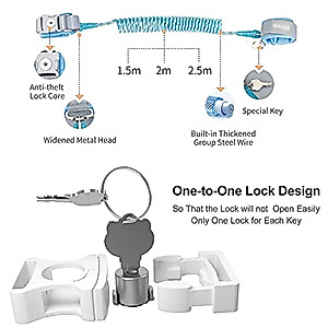 HUGVIDAS Reflective Anti-Lost Rope, Child Safety Belt with Key Lock, Breathable Toddler Traction Belt, Reflective Anti-Lost Rop (2M/6.5ft, Gold)