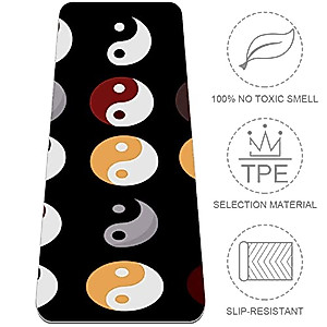 Yoga Mat, Yoga Mats for Home Workout, Workout Mat, Exercise Mats, Pilates Mat, Colorful Yin Yang Gossip