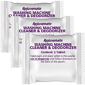 Rejuvenate Washing Machine Tablets Cleaner & Deodorizer Cleans Front Load and Top Load Washers 6 Tablets (6 Months Supply)