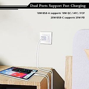 20W Fast USB C Charger,Dual Port PD 3.0 Type C Wall Charger Plug Quick Charging Block for Samsung Galaxy S23 S23+ S22 Ultra S21 S20 Plus A14,iPhone 14 Plus 13 12 11 Pro Max,SE,8 7 6 Plus,Pixel 7 6 6a