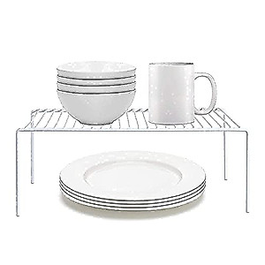 Product Image iPEGTOP 2 Pack Large Cabinet Storage Shelf Rack & 2 Pack Stackable Cabinet Shelf Organizers